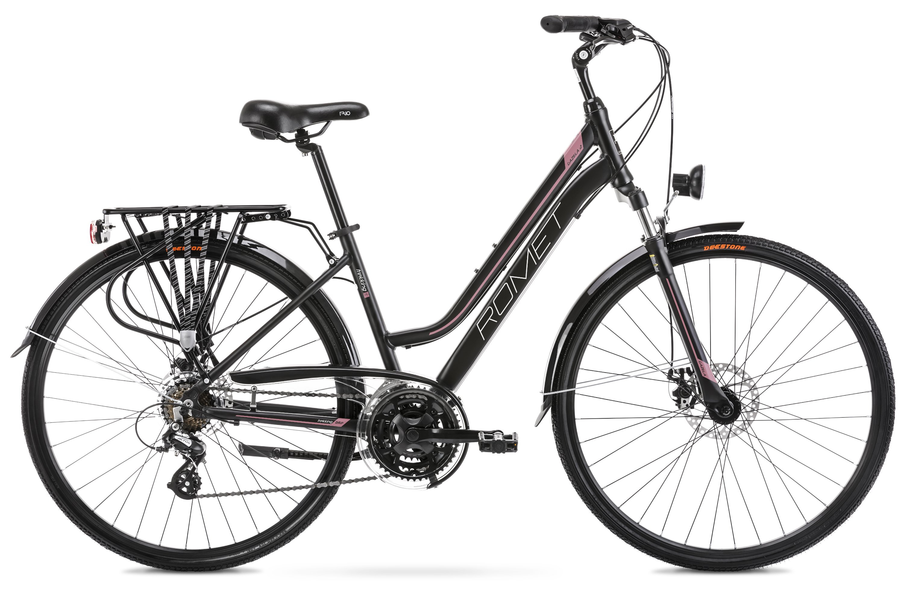 Rower Romet Gazela 2 M(17") Czarno- różowy | ROWERY \ Romet \ Trekking ...