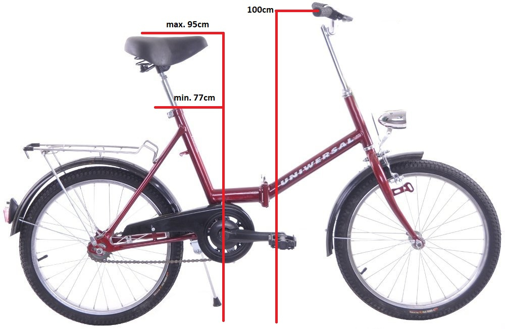 Rower składak 20" Uniwersal bordowy | ROWERY \ Składane Promocje \ City ...